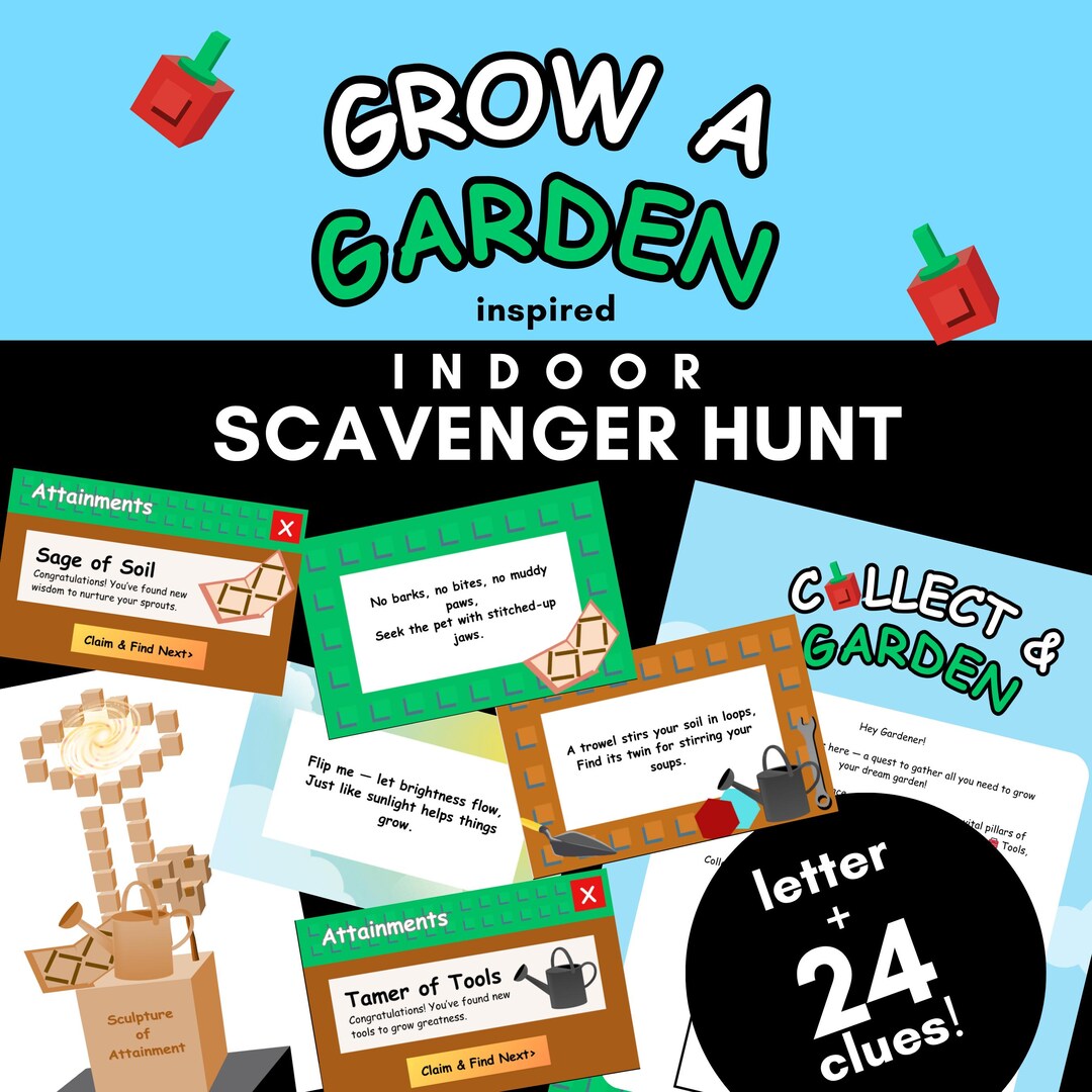 Grow a Garden-inspired Scavenger Hunt: Printable Indoor Party Game - Etsy