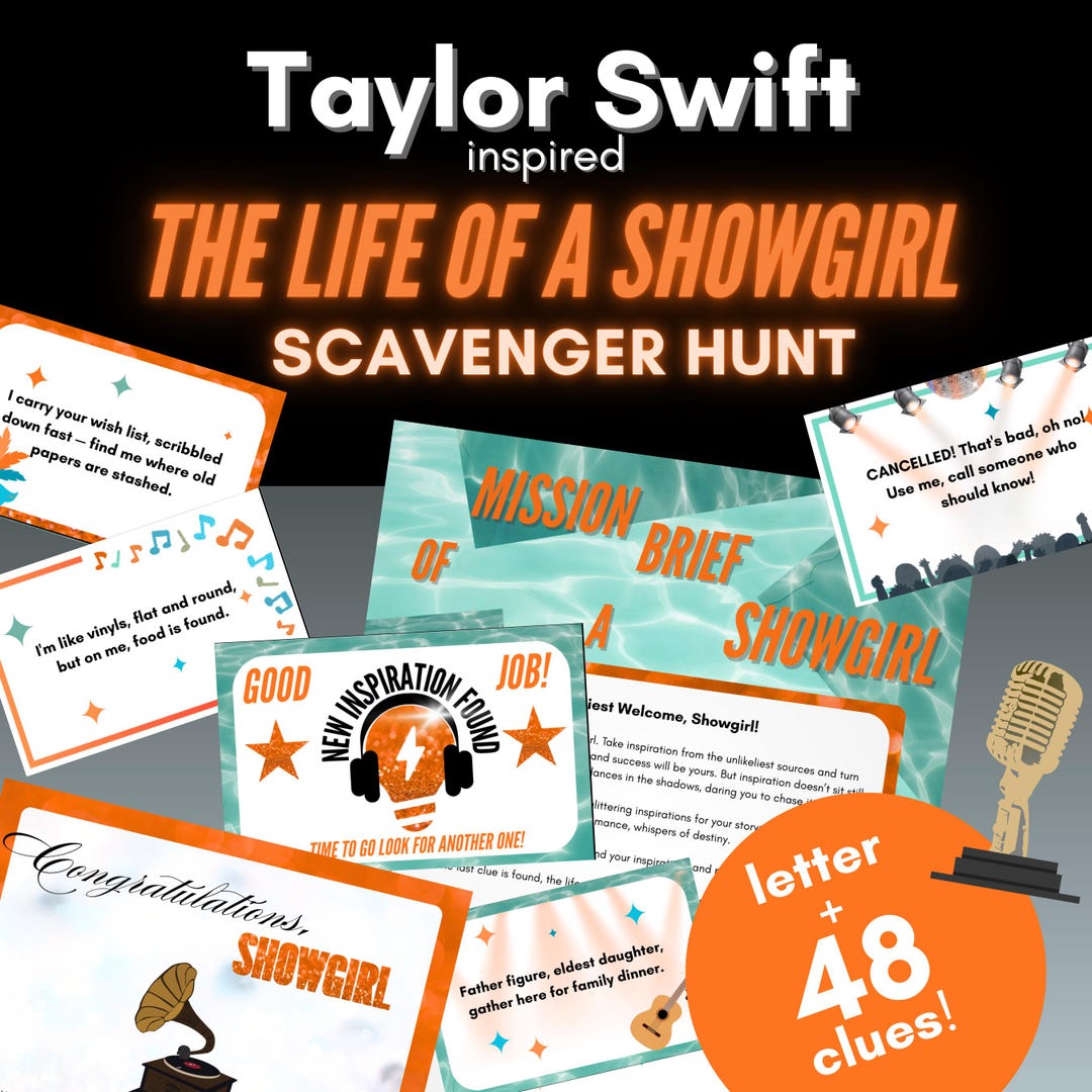 Taylor Swift Party Game: Showgirl Scavenger Hunt | Swiftie Party ...