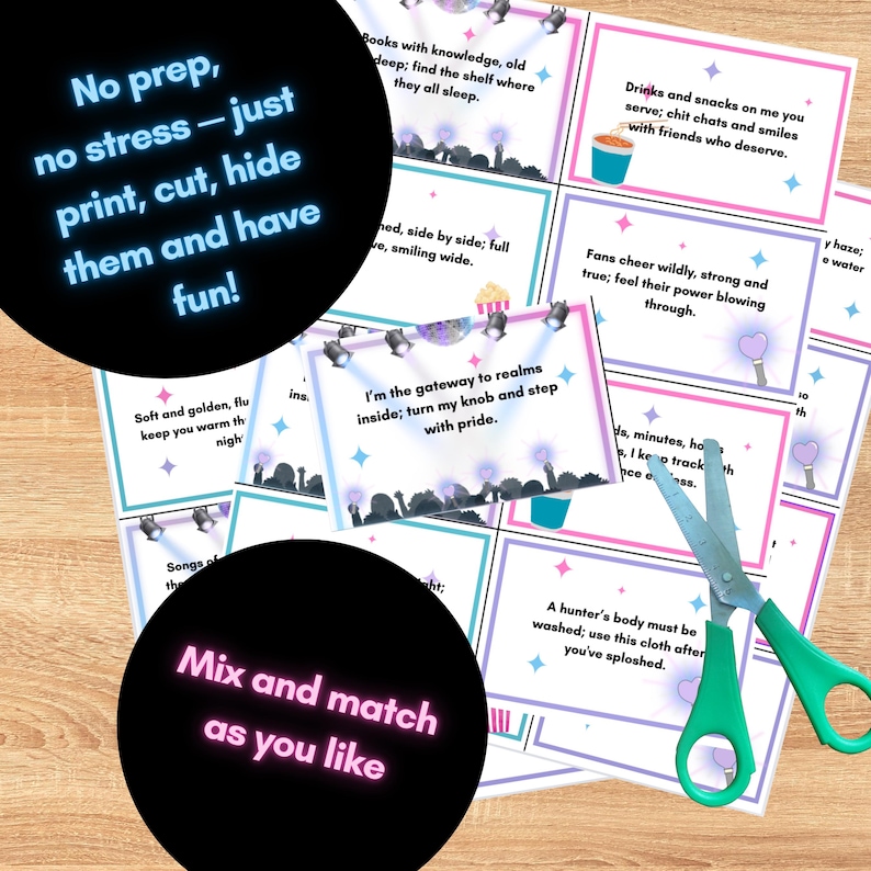 Kpop Demon Hunters Party Bundle 2-in-1: Scavenger Hunt + Emoji Game ...