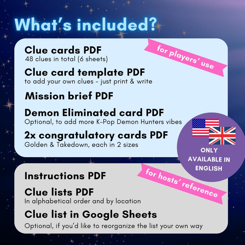Kpop Demon Hunters Themed Scavenger Hunt - Printable Party Game With 48 ...