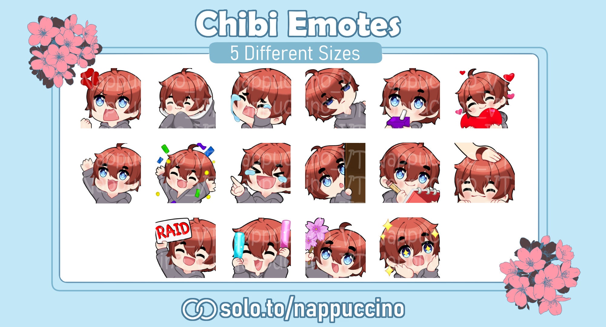 Cute Chibi Boy Twitch Kick Discord Emote Pack | Gaming | Streaming ...