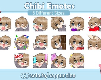 Cute Chibi Boy Twitch Kick Discord Emote Pack | Gaming | Streaming ...
