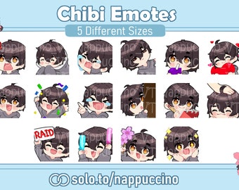 Cute Chibi Boy Twitch Kick Discord Emote Pack Gaming Streaming Streamer ...