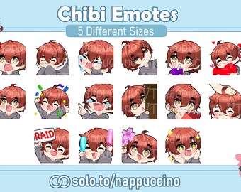 Cute Chibi Boy Twitch Kick Discord Emote Pack | Gaming | Streaming ...