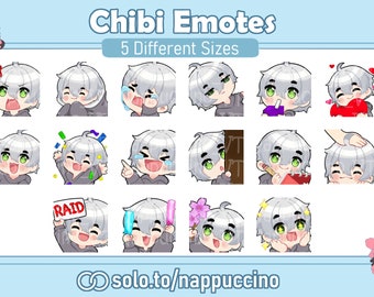 Cute Chibi Boy Twitch Kick Discord Emote Pack Gaming Streaming Streamer ...