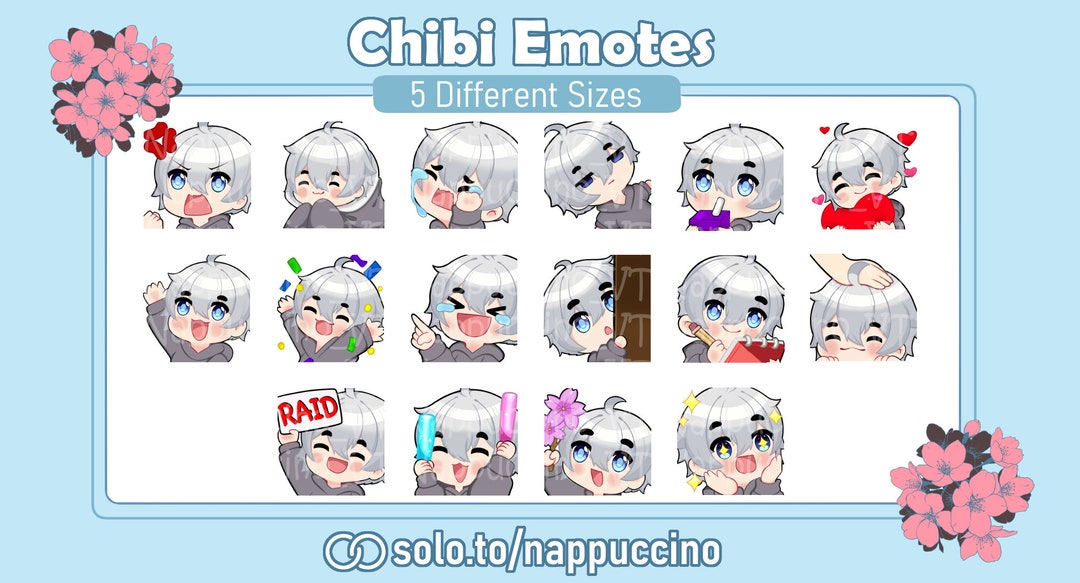 Cute Chibi Boy Twitch Kick Discord Emote Pack | Gaming | Streaming ...