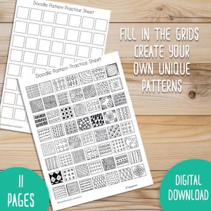 11 Doodle Practice Templates Zen Doodles, A4 & Us Paper Size Templates ...