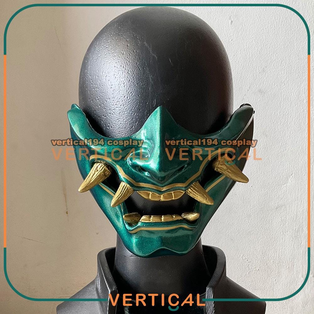 Oni Mask Menpo Hannya Ghost Japan Cosplay Monster Half Mask Tech Wear ...