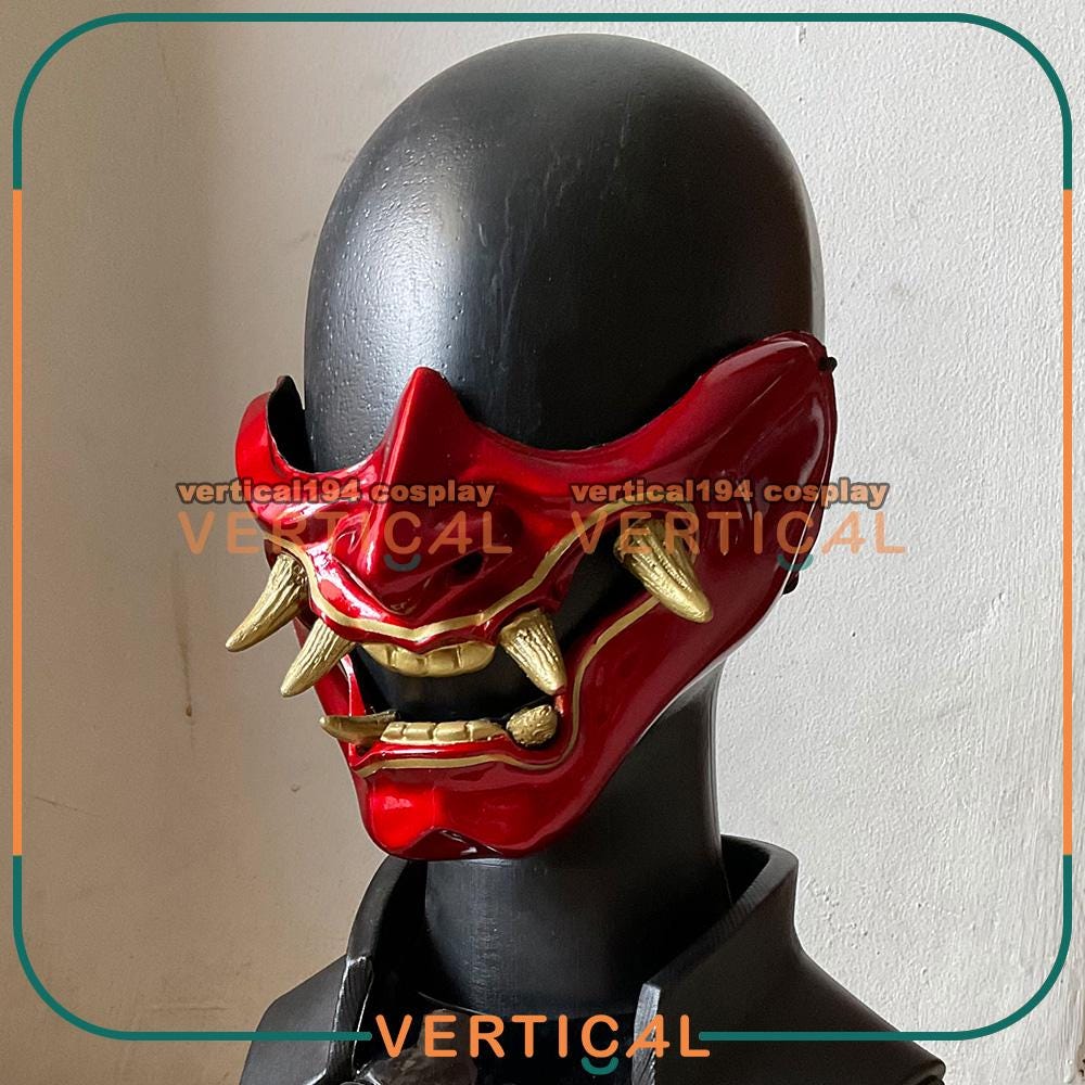 Oni Mask Menpo Hannya Ghost Japan Cosplay Monster Half Mask Tech Wear ...