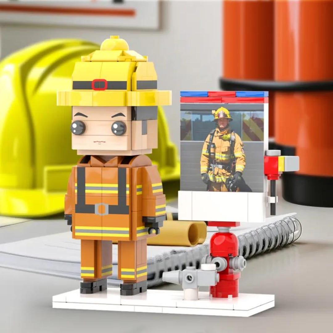 Personalized Firefighter Brick Figure With Photo: Hero Appreciation ...