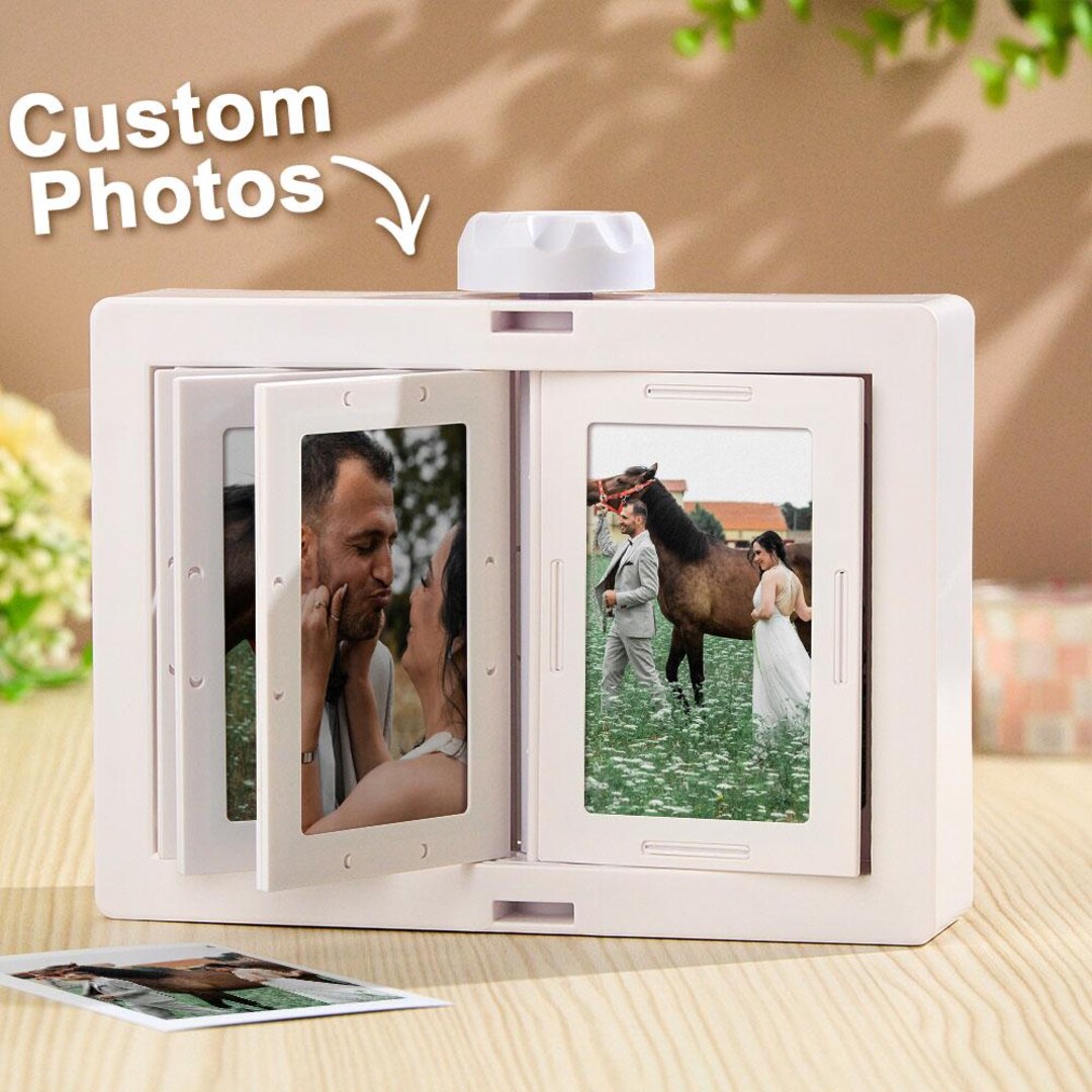 Customisable Rotating Photo Frame Carousel. A Unique Desktop Photo Reel ...