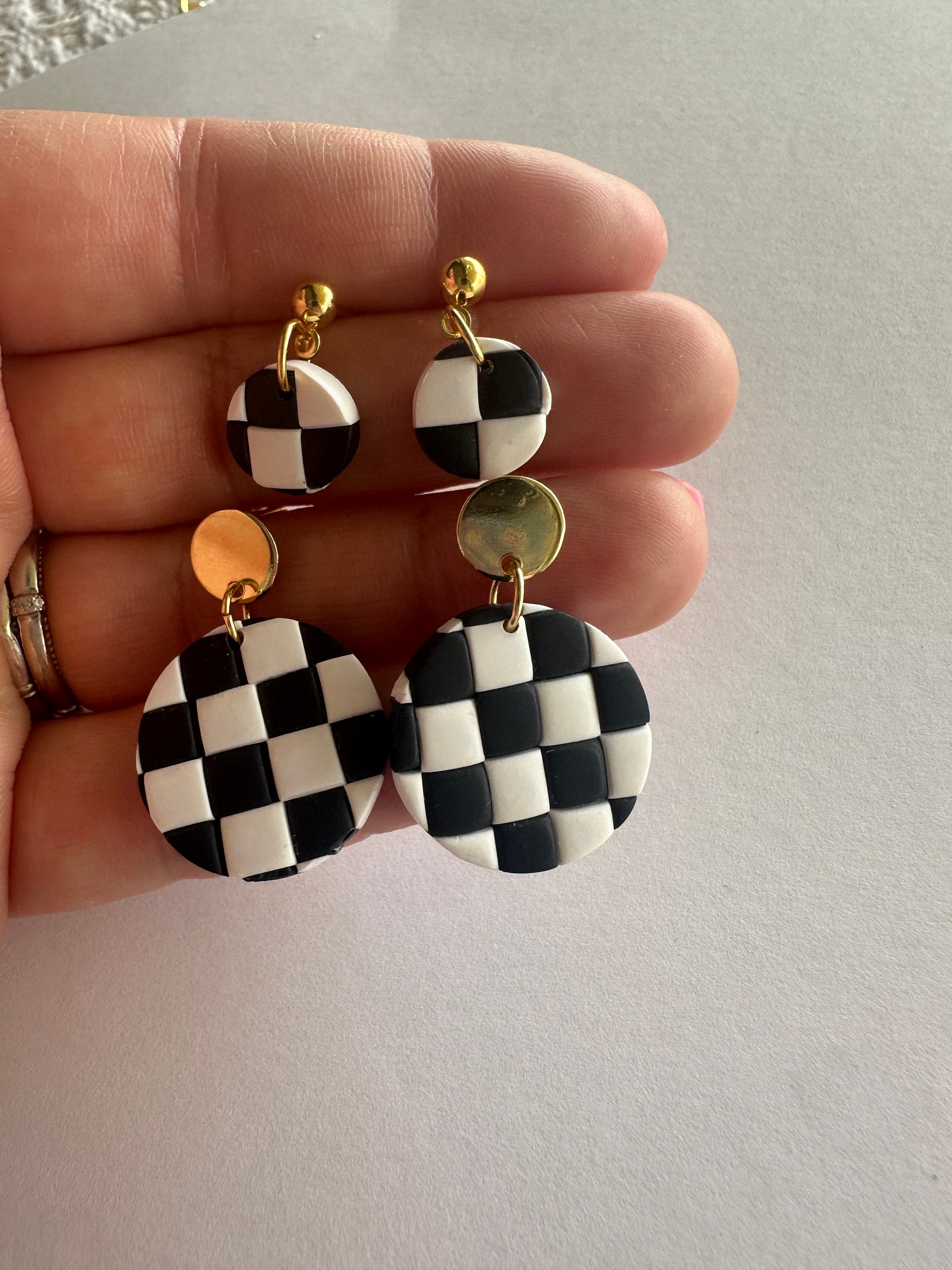 White and Black Checkered Collection - Etsy