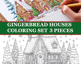 100 Printable Gingerbread House Coloring Pages Instant Download Kids ...