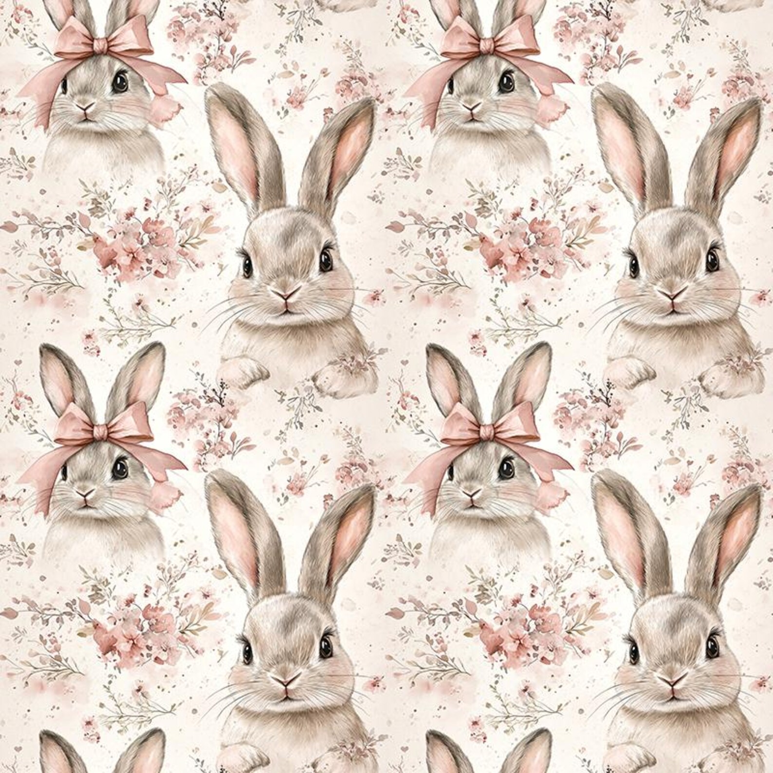 Seamless Easter Bunny Digital Paper – Pastel Colors, Cute Spring Patterns for Crafts and DIY ...