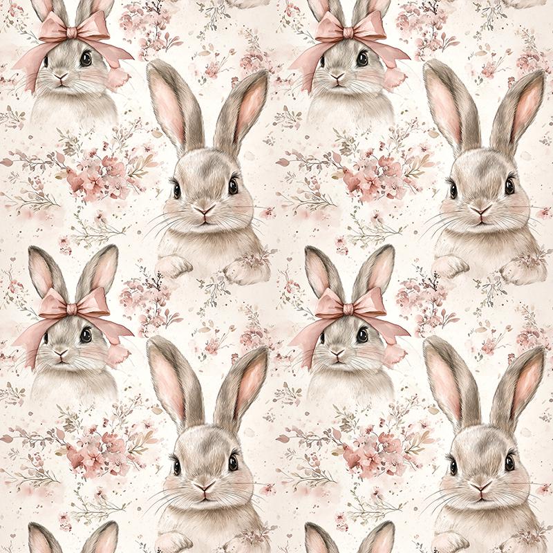 Seamless Easter Bunny Digital Paper – Pastel Colors, Cute Spring ...