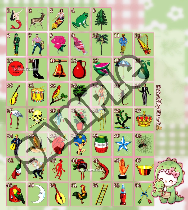 Loteria Boards 54 Numbers - Etsy