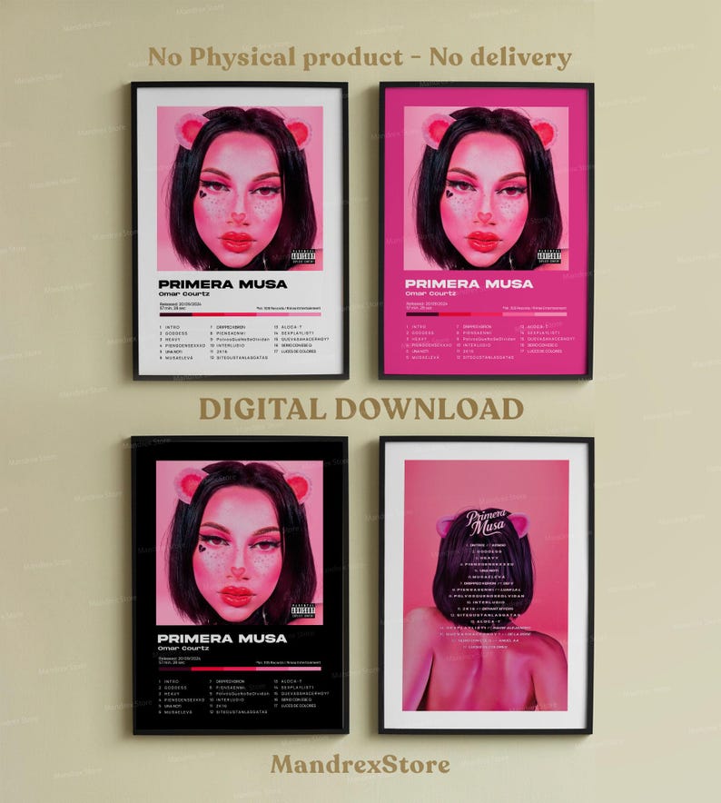 FIRST MUSE - Omar Courtz, 4x1 Digital Album Covers, Digital Printable ...