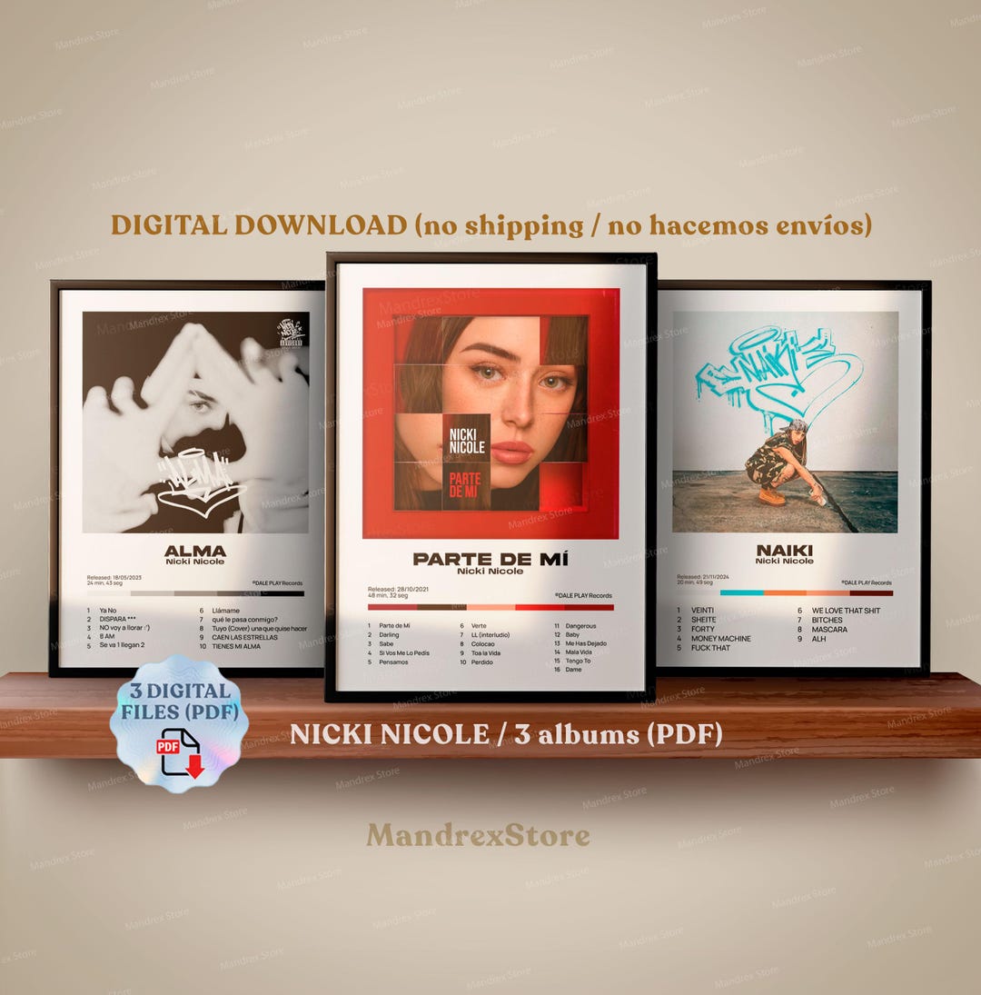 NICKI NICOLE Digital Album Poster Pack (3x1) – Printable Wall Art From ...