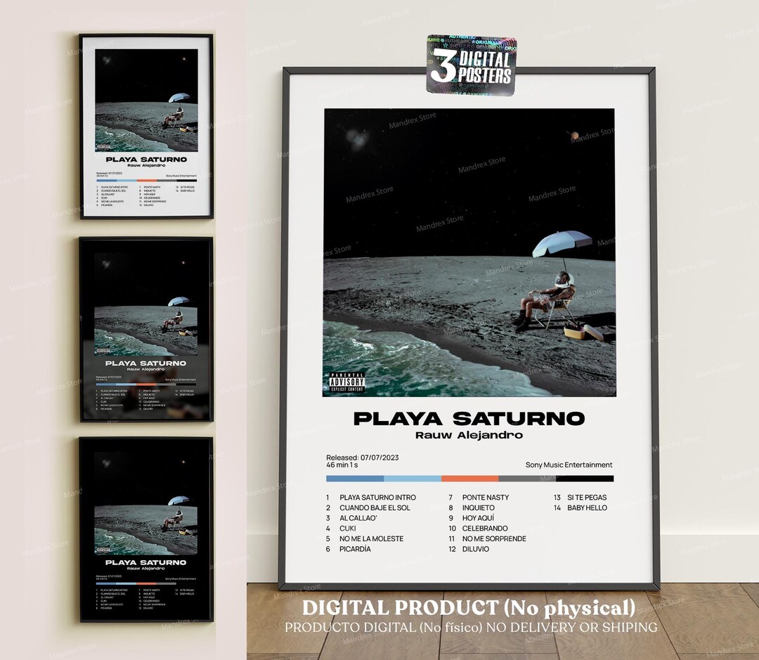 Rauw Alejandro – Playa Saturno (3x1) Digital Posters Pack | Printable ...