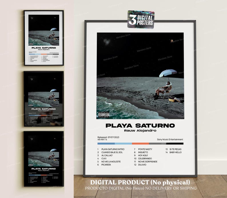 Rauw Alejandro – Playa Saturno (3x1) Digital Posters Pack | Printable ...
