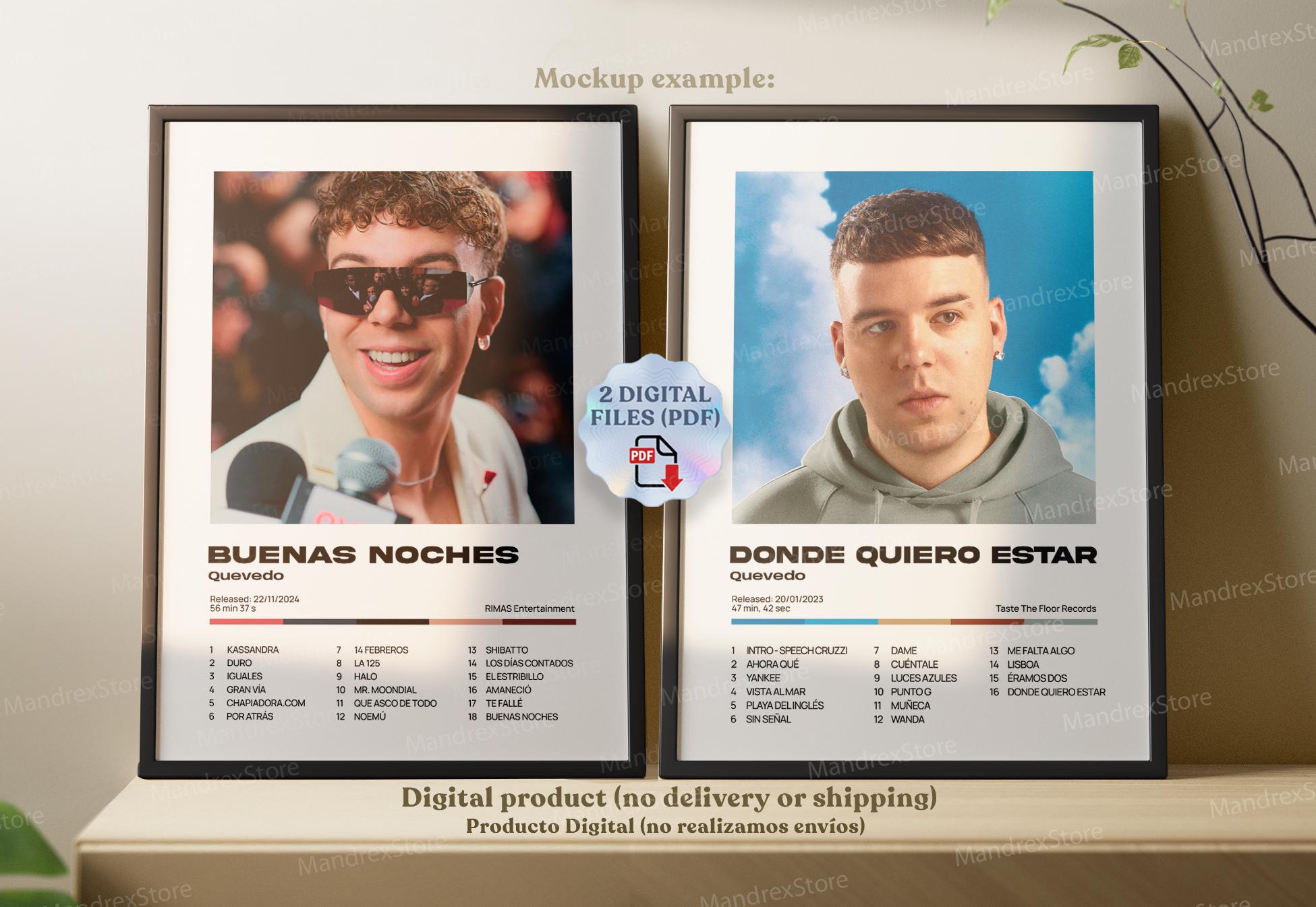 QUEVEDO, 2 portadas digitales del álbum, Donde quiero estar / Buenas ...