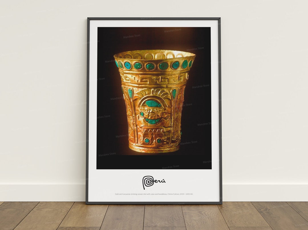 Ancestral 'vaso Kero Chimu' Art, Millennial Gold, Inca Art, Printable ...