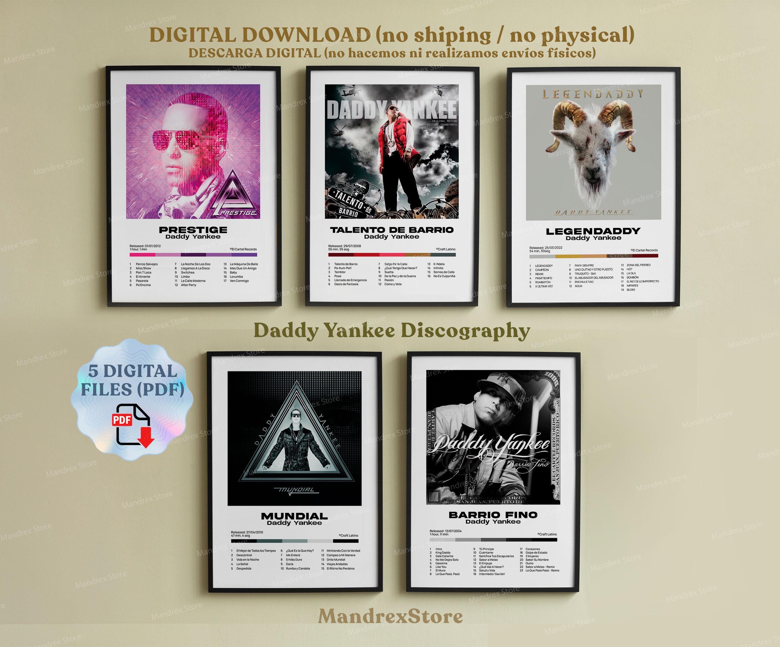 DADDY YANKEE Poster Pack 5 Printable Album Covers, Reggaeton Wall Art ...
