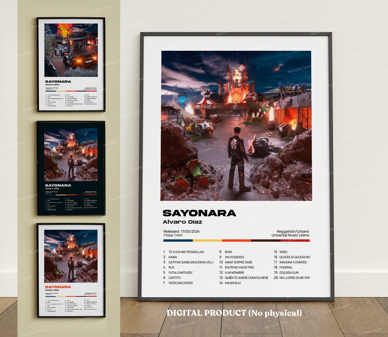 SAYONARA Alvaro Diaz, 4 Album Covers, Digital Printable, Poster, Home ...