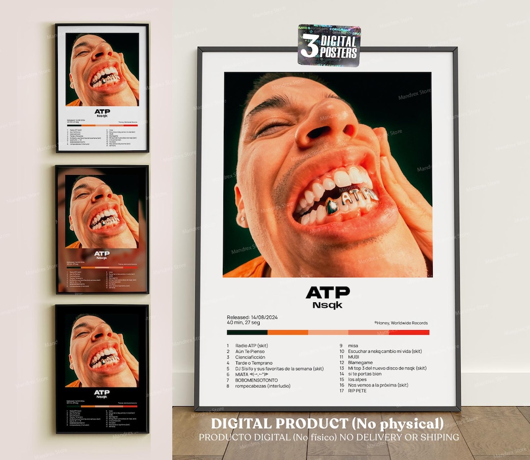 NSQK – ATP 3x1 Printable Album Poster, Urban Latin Trap Aesthetic Wall ...