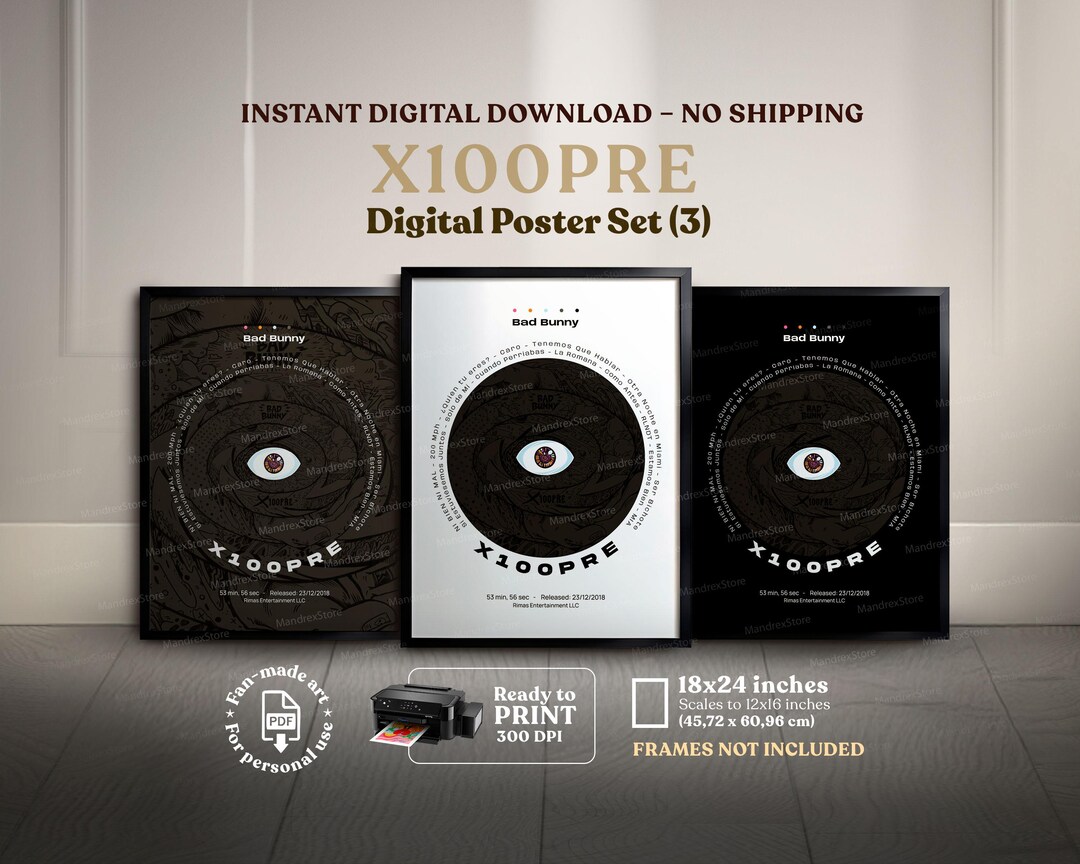 X100PRE Printable Poster Album (3x1), Digital Printable, Instant ...