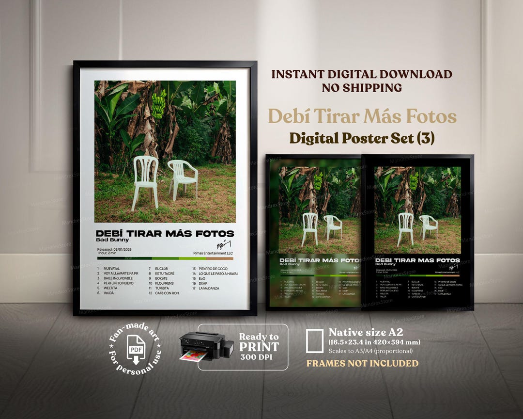 Bad Bunny – Printable Poster From “debí Tirar Más Fotos” Album (3x1 ...