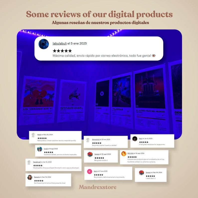 Tainy – DATA (5x1) Poster Pack | Printable Album Cover Set | Futuristic ...