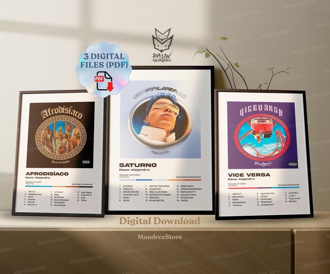 Rauw Alejandro Album Poster Pack (3x1) – Printable Wall Art From ...