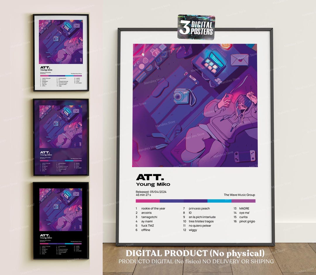 ATT Young Miko Poster Pack (3x1) Album Digital Prints | Trap Latino ...