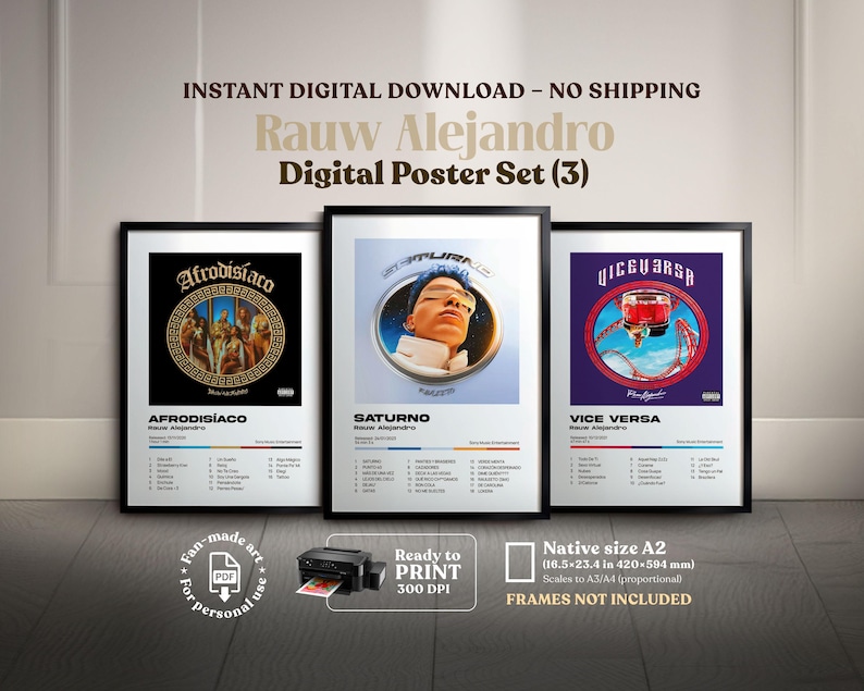 Rauw Alejandro Album Poster Pack (3x1) – Printable Wall Art From ...