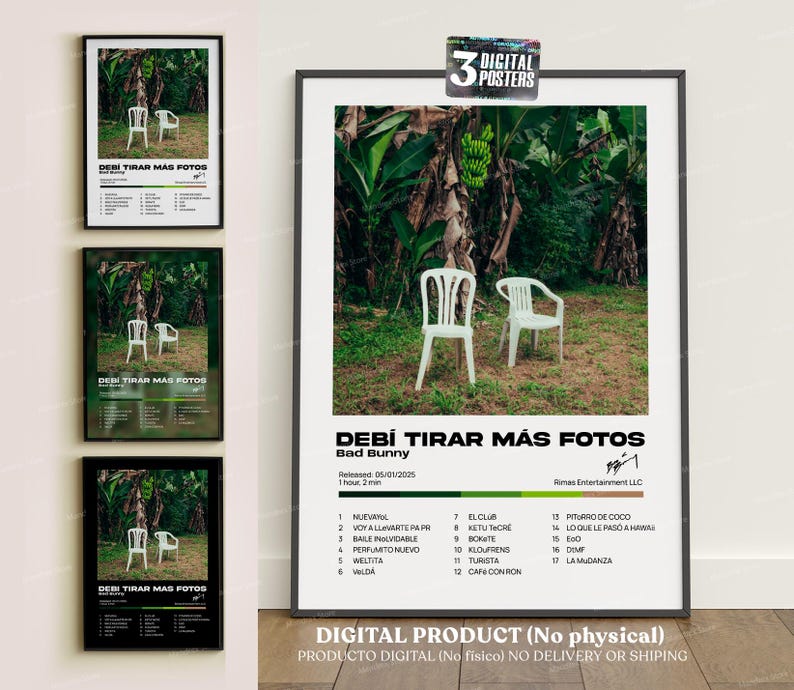 Bad Bunny – Printable Poster From “debí Tirar Más Fotos” Album (3x1 ...
