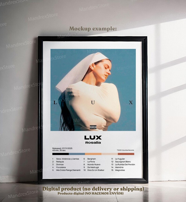 Rosalía LUX – 3 Printable Album Poster PDF, New 2025 Release, Latin ...
