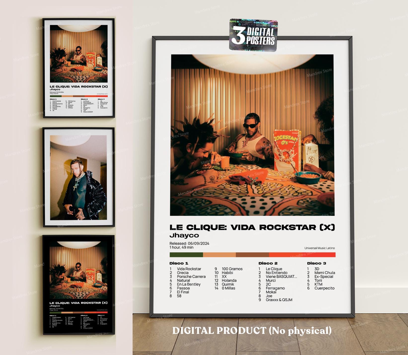JHAYCO Le Clique Vida Rockstar X, 3 portadas del álbum, póster ...