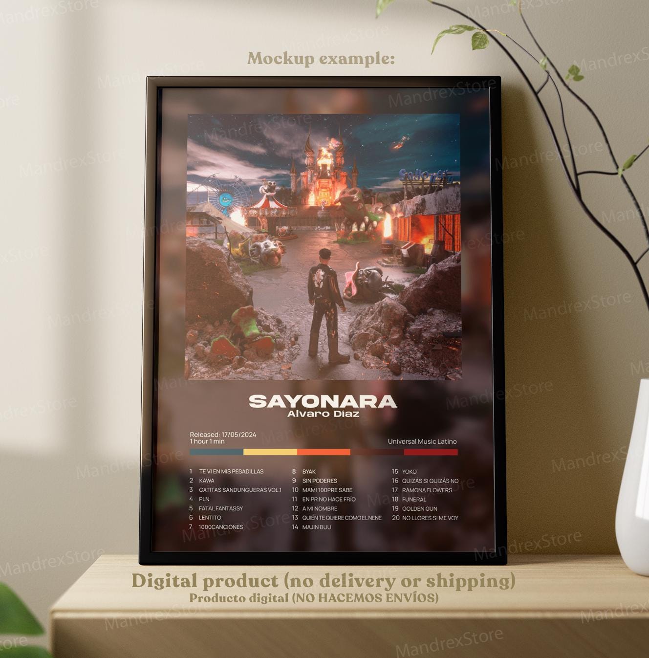 ALVARO DIAZ – Sayonara Poster Pack (4x1) Printable Album Covers, Latin ...