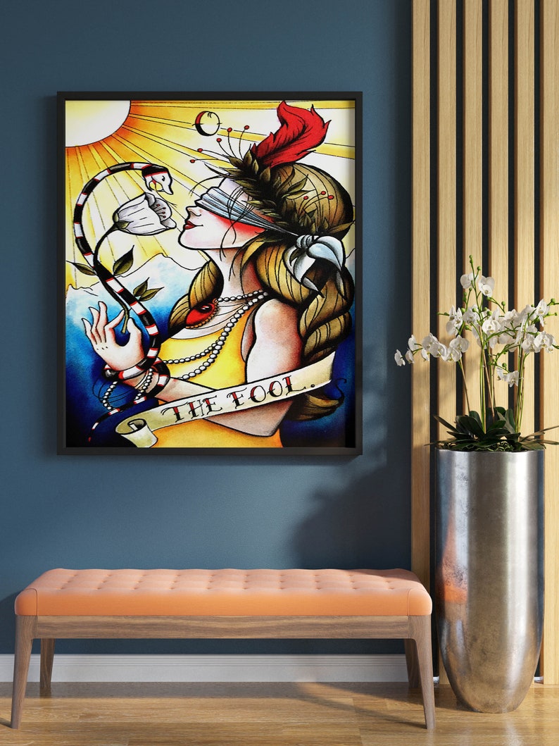 The Fool, the Fool Tattoo Canvas, the Fool Tarot Card Canvas,tattoo ...