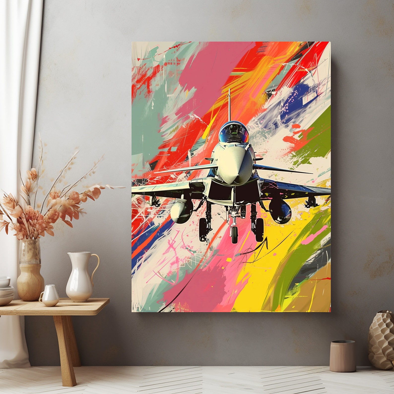 Euro Fighter Jet Canvas: Military Plane Wall Art Decor - Etsy