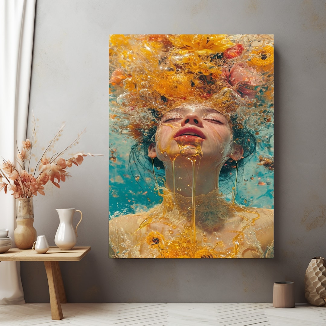 Messy Blooming Goddess Devouring Honey, Fashion Shoot, Woman Portrait ...