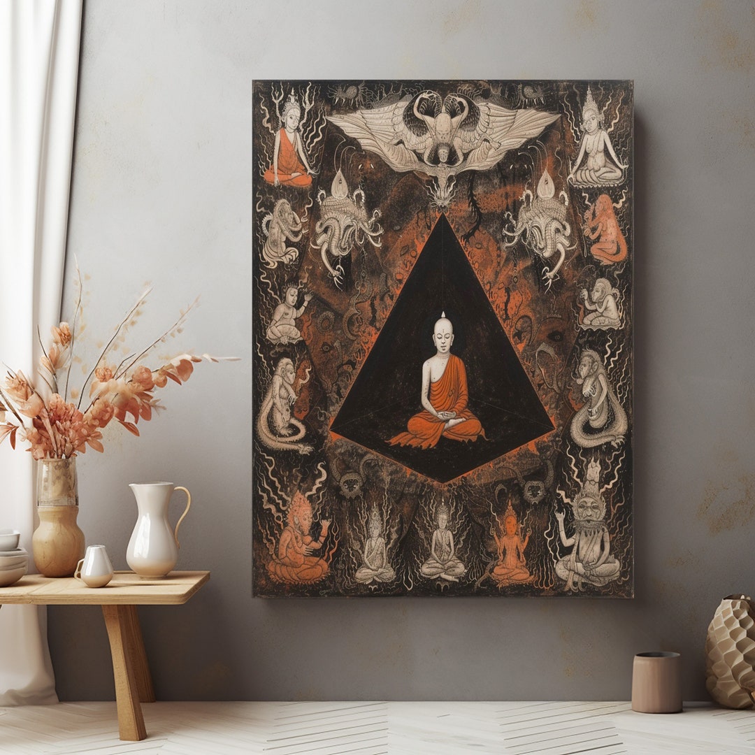 Inverted Buddha Pyramid Painting – Horror Art Print - Etsy