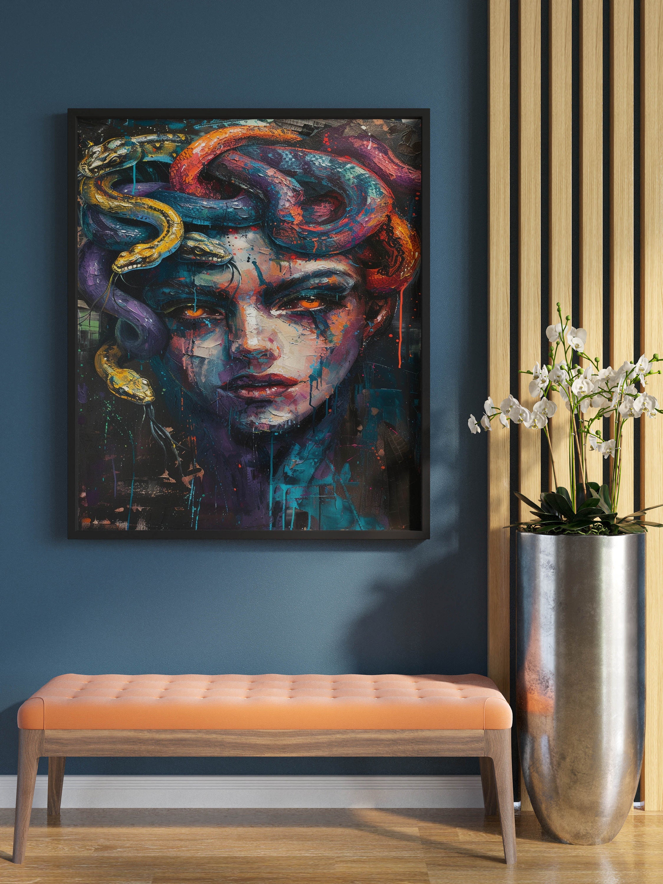 Colorful Medusa Painting: Snakes, Greek Mythology Art - Etsy