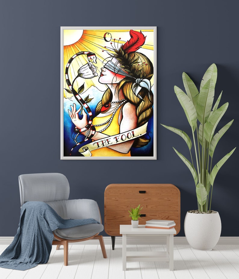 The Fool, the Fool Tattoo Canvas, the Fool Tarot Card Canvas,tattoo ...