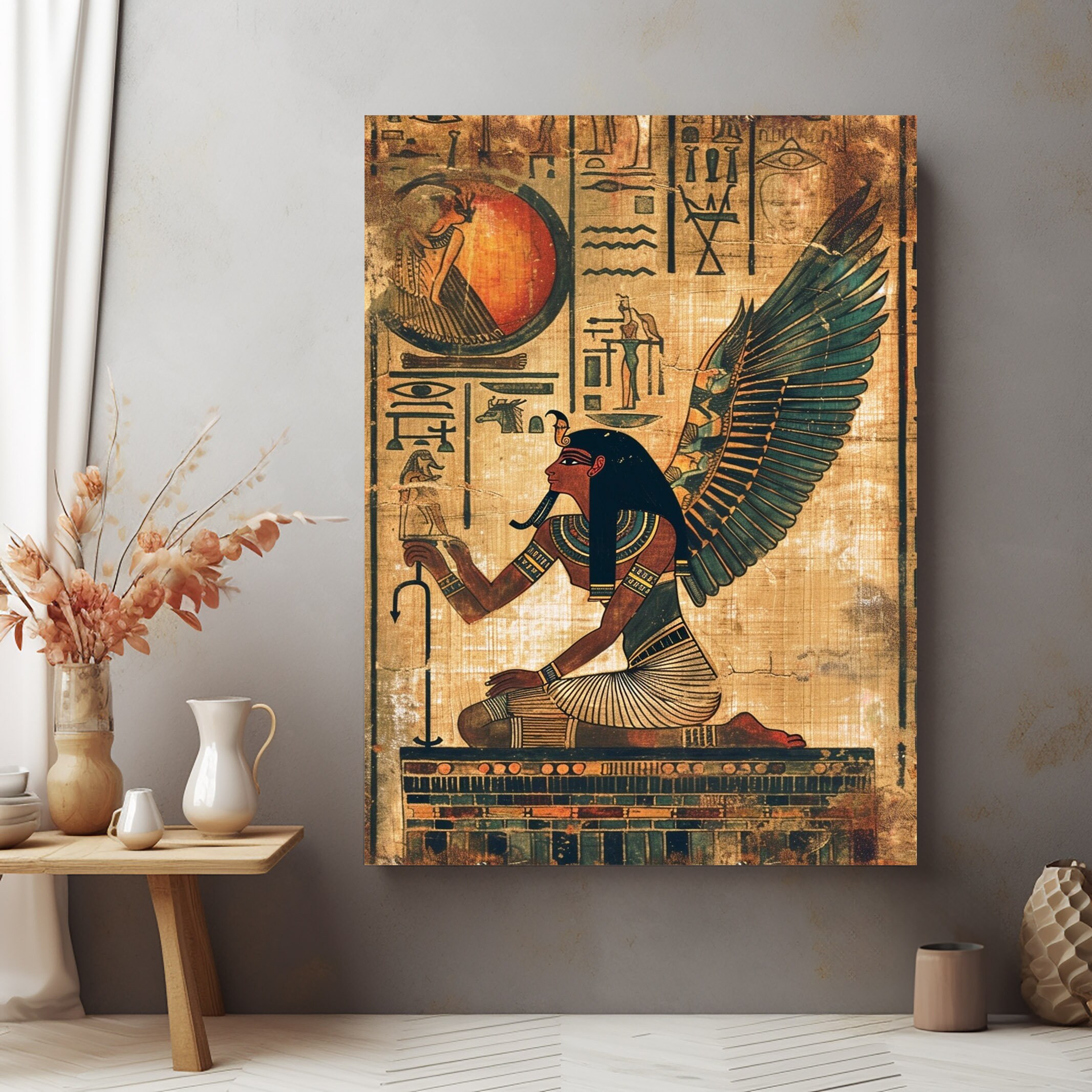 Anubis Canvas, Egypt Themed Canvas, Ancient Egypt Canvas, Anubis Wall ...