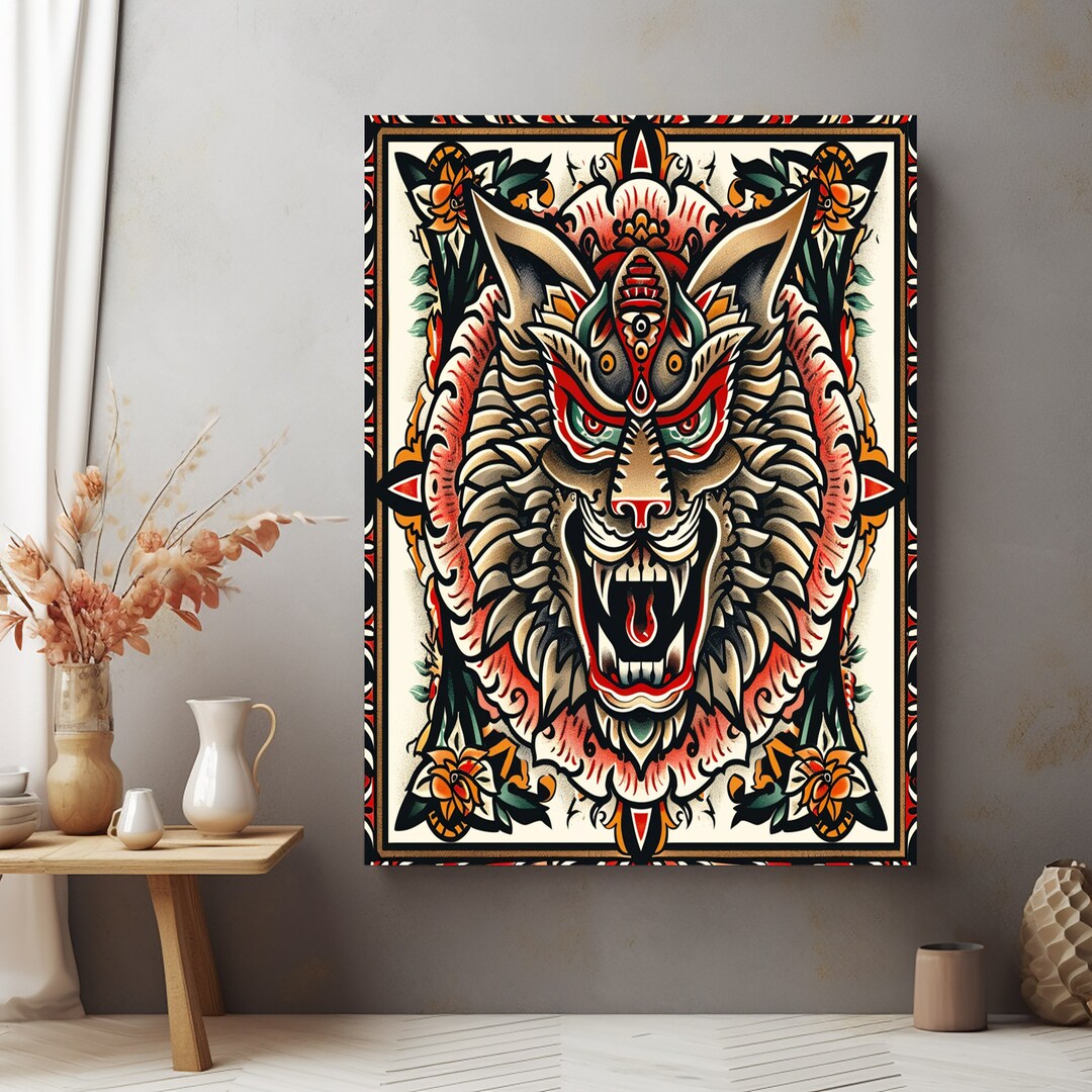 Evil Tattoo Canvas, Devil Tattoo Canvas, Satan Tattoo Canvas, Tiger ...