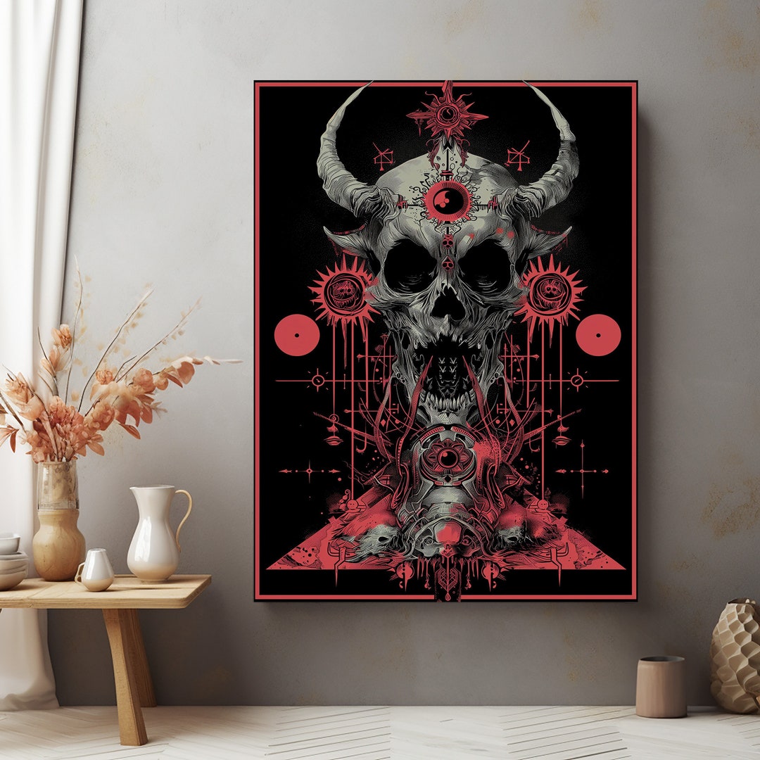 Evil Canvas, Devil Canvas, Pentagram Canvas, Witch Canvas, Wizard ...