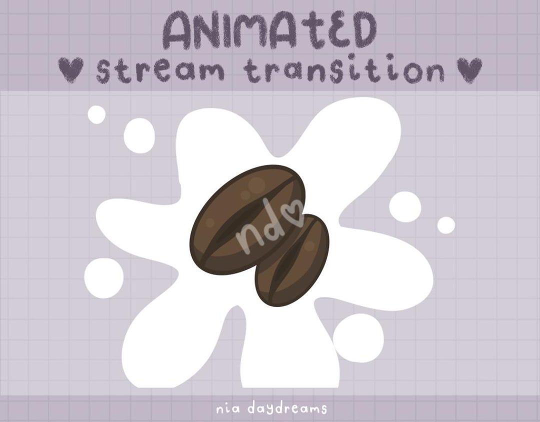 Coffee Bean and Milk ANIMATED Stream Transition, Stinger for Twitch or ...