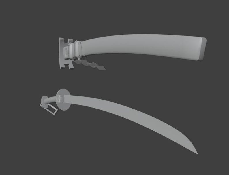 ZZZ Hoshimi Miyabi "tailless" Sword & Scabbard STL File: Game-accurate ...